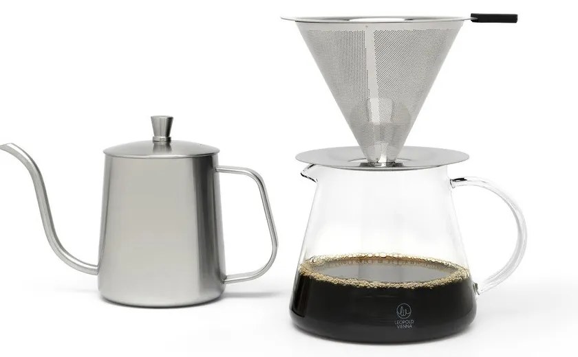 Set na překapávanou kávu z nerezové oceli ve stříbrné barvě 500 ml Slow Coffee – Leopold Vienna
