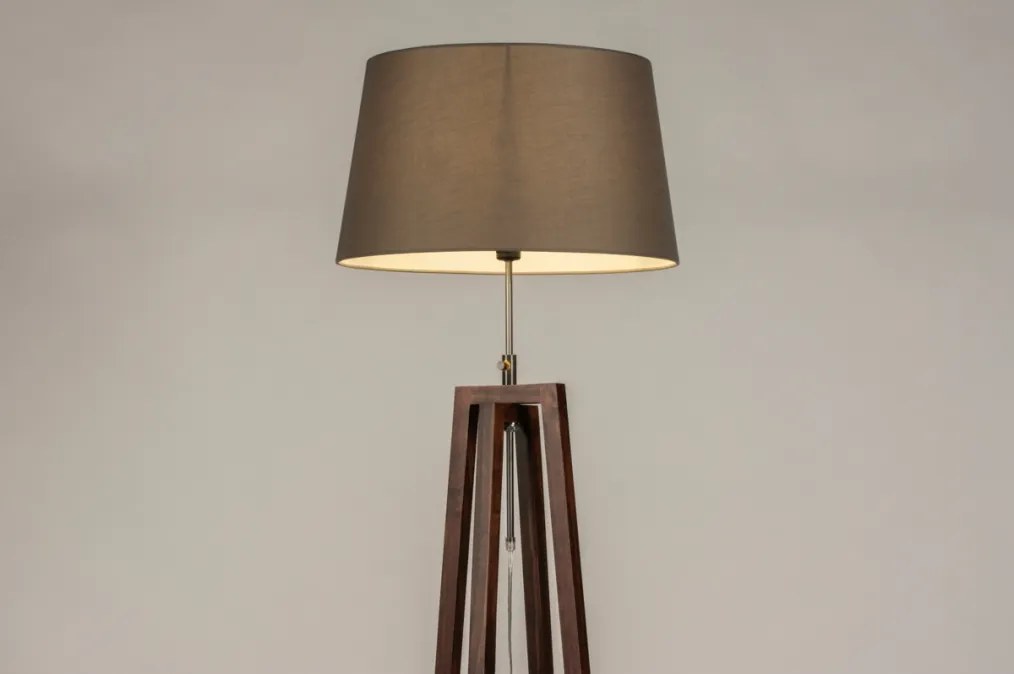 Stojací designová lampa Paola Grey and Dark Brown