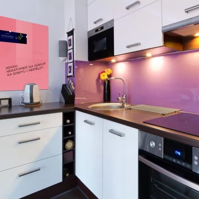 Růžová perlová skleněná magnetická tabule do kuchyně Smatab® - 48 × 48 cm