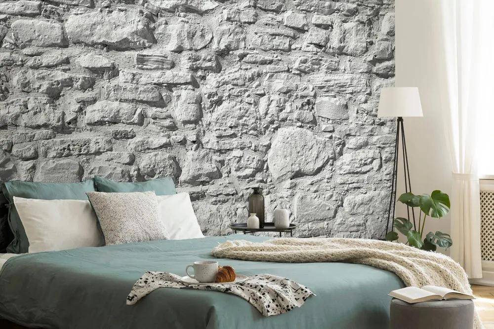 Samolepící fototapeta šedá stěna z kamene