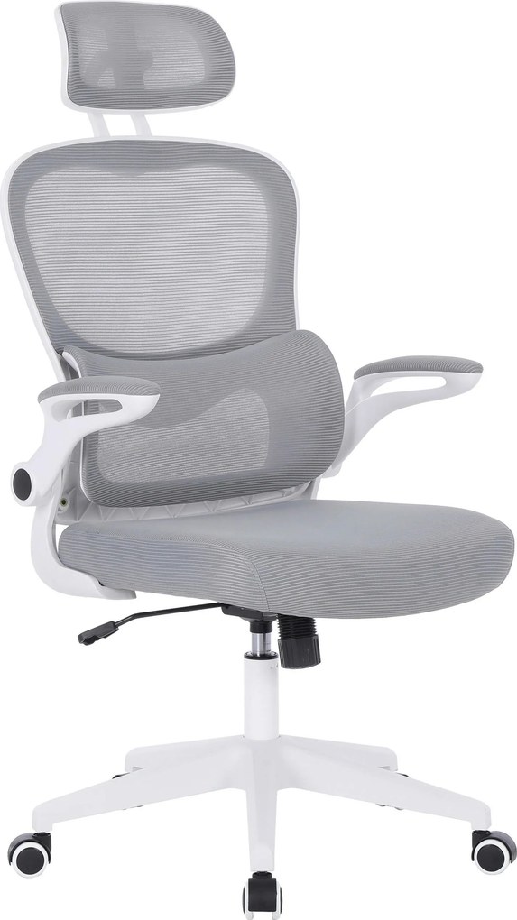 XXXLutz OTOČNÁ ŽIDLE, síťovina, šedá, bílá Carryhome - Otočné židle - 001884003702
