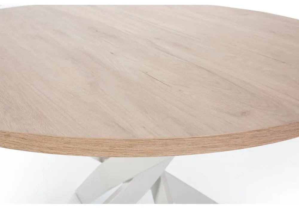Kulatý jídelní stůl s deskou v dubovém dekoru ø 120 cm Ther – Marckeric