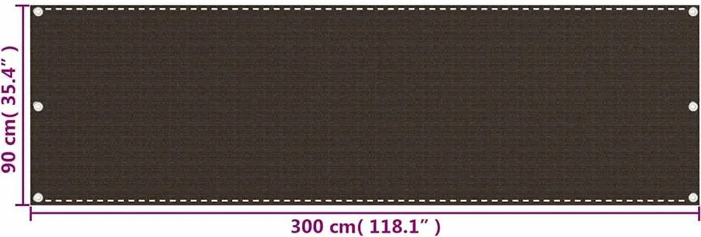 Balkonová zástěna hnědá 90 x 300 cm HDPE 311044