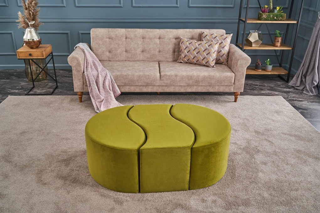 Atelier del Sofa Taburet Alya Puf - Green, Zelená