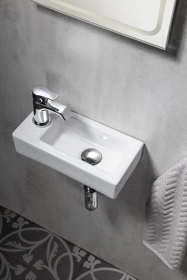 Sapho, ZOE keramické umyvadlo 37x9x19 cm levé, AR496