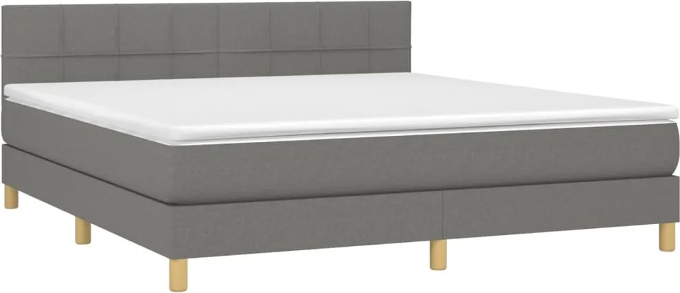 Box spring postel s matrací tmavě šedá 180x200 cm textil 3140634