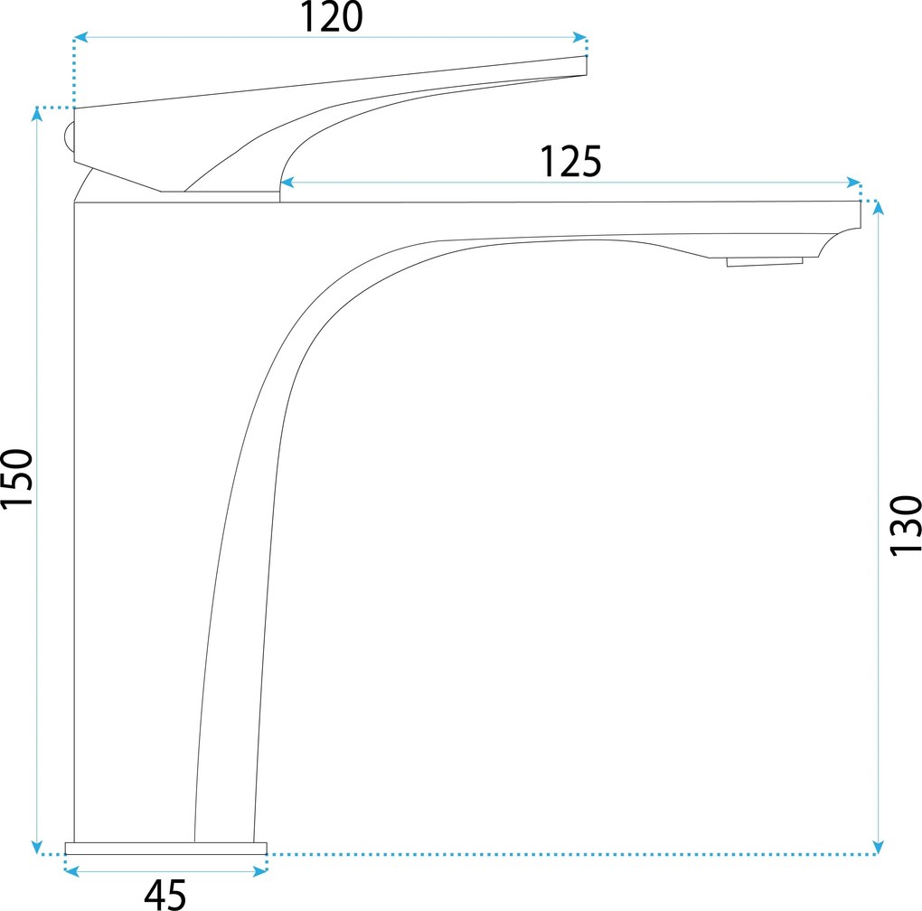 Rea Joe, umyvadlová baterie h-165, zlatá matná, REA-B8990