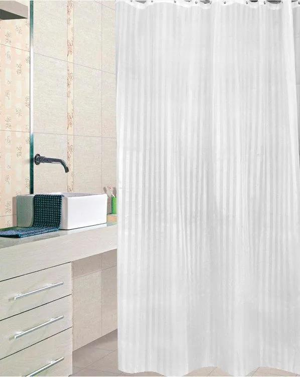 AQUALINE Sprchový závěs 180x200cm, polyester, bílá (ZP001)