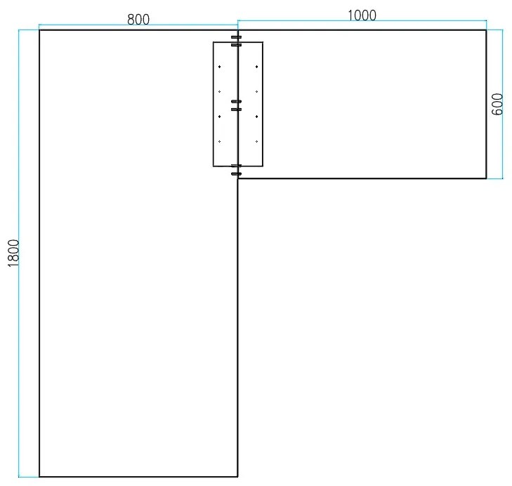 Rohový kancelářský psací stůl PRIMO FLEXIBLE, 1800 x 1800 mm, bílá