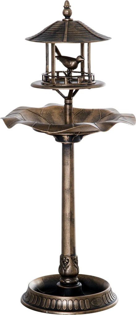 Outsunny Vanička pro ptáky 3 v 1 Ø 50 x 113H cm polypropylen Antik Bronz