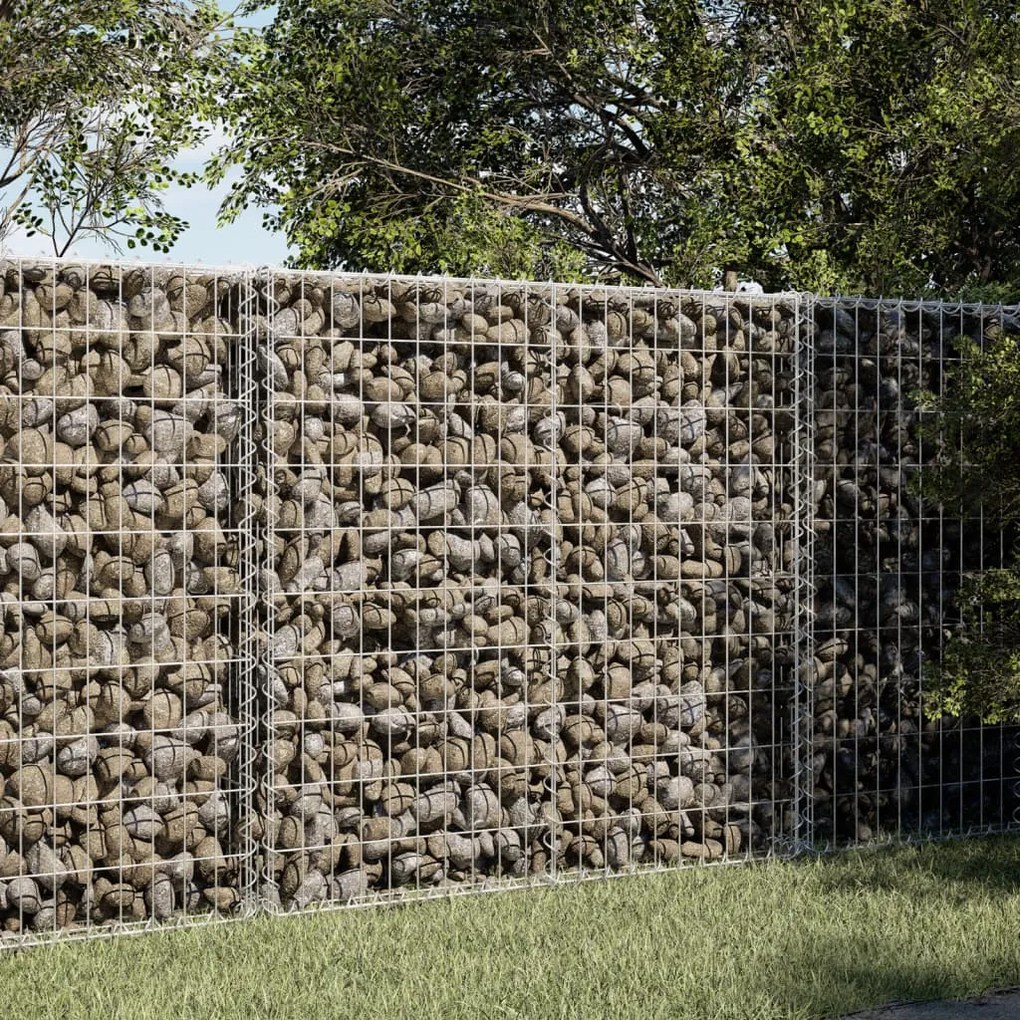 Gabionový koš s víkem 150 x 100 x 100 cm pozinkované železo 3295191