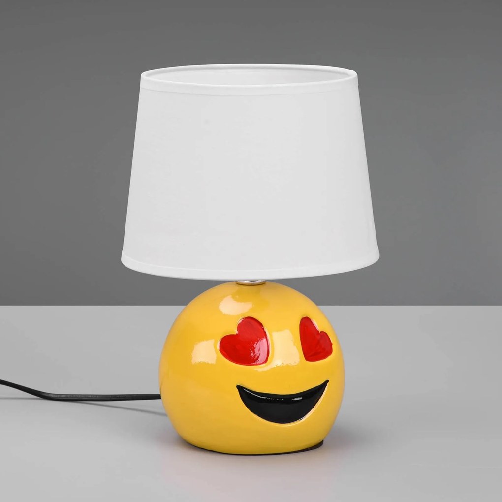 Stolní lampa Lovely se Smiley, stínidlo bílá