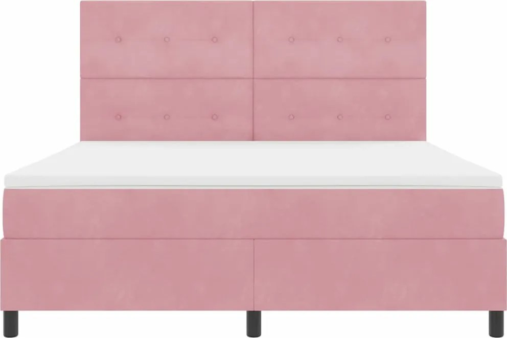 Postel s boxspringem s čelo Růžová 180 x 200 cm samet 3339853
