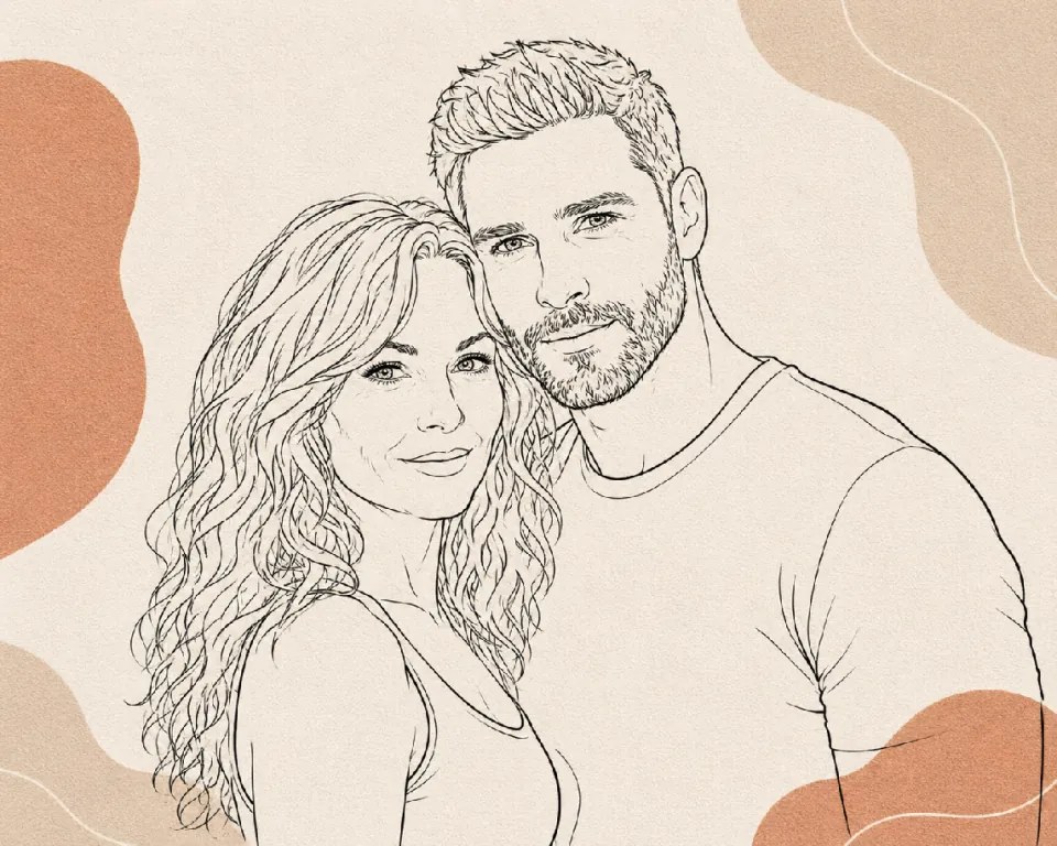 Minimalistický Line Art – Elegantní portrét na plátně z vaší fotky