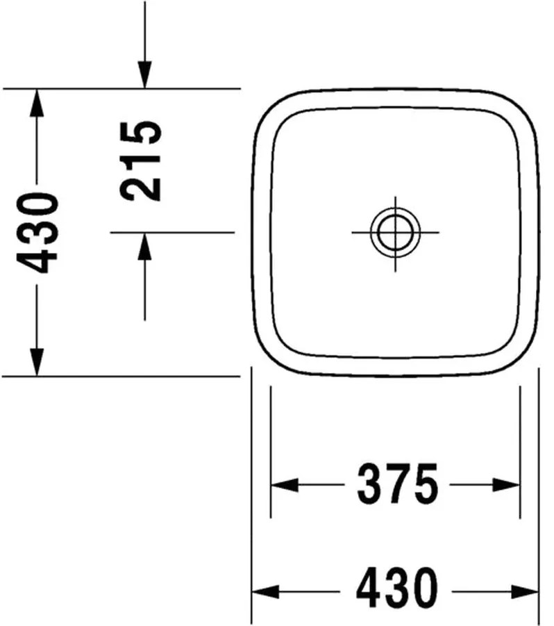 Duravit DuraStyle - Umyvadlová mísa, 43x43 cm, bílá 0349430000