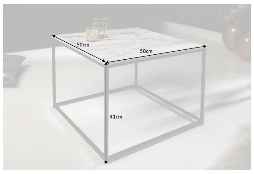 Massive home | Konferenční stolek ELEMENTS NOBLES 50 CM bílý mramor