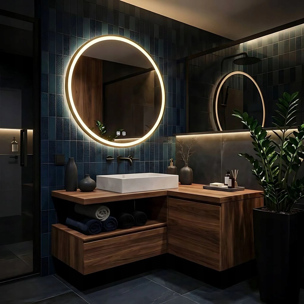 Rea Rea, Zrcadlo LED 70cm MMJ Gold, HOM-02502