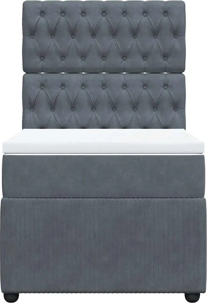 Box spring postel s matrací tmavě šedá 90x200 cm samet 3292245