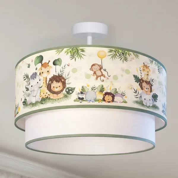 Brilagi-LED Dětský přisazený lustr BOBO 1xE27/60W/230V pr.40 cm krém./zel./džun.