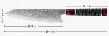Kuchyňský nůž Kiritsuke Apis 8" XITUO 67 vrstev damaškové oceli