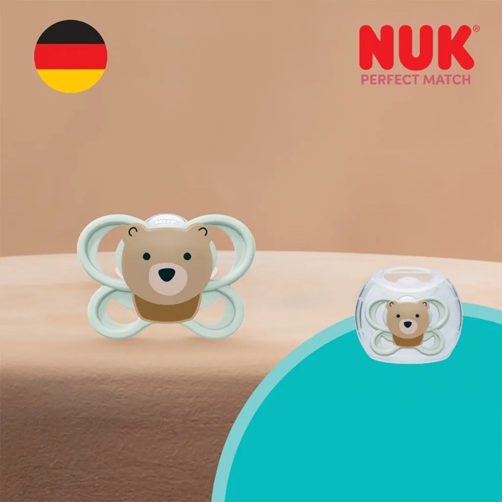 Dudlík NUK Perfect Match Air BEAR 0-6m 1ks box velikost 0-6 m