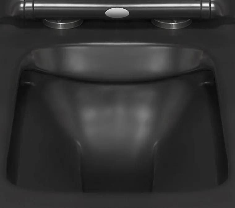 Aplomo Tinos Black WC závěsné se sedátkem, rimless