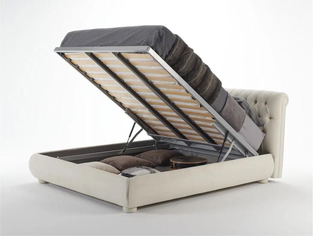 Pregio Italia sofa&relax Kožená  postel 120x200 cm VERO Vzorník kůží: Vera Pelle 050 bílá