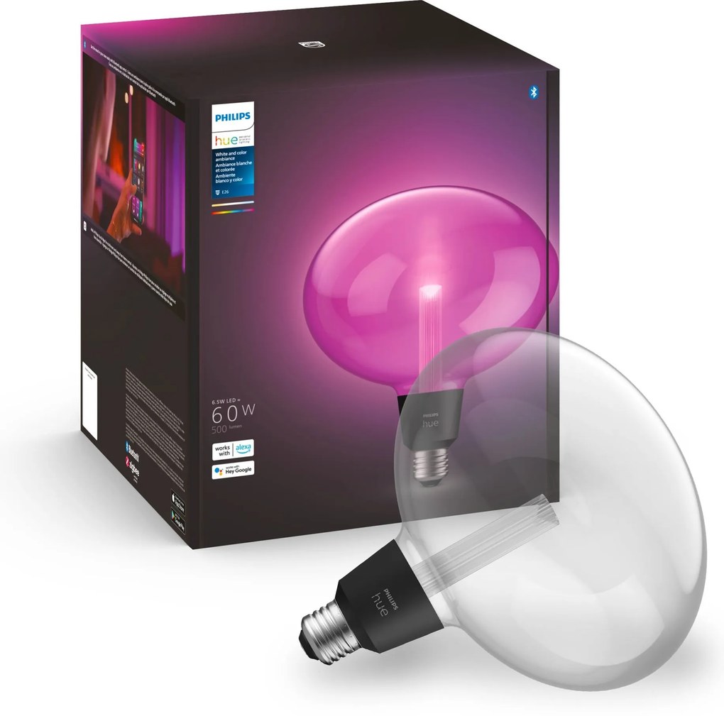 Led žárovka philips hue white and color ambiance light guide e27 ellipse