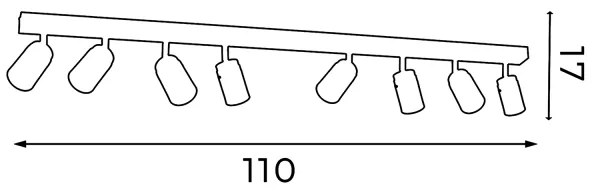 Bodové svítidlo RENO 8xGU10/8W/230V černá/zlatá