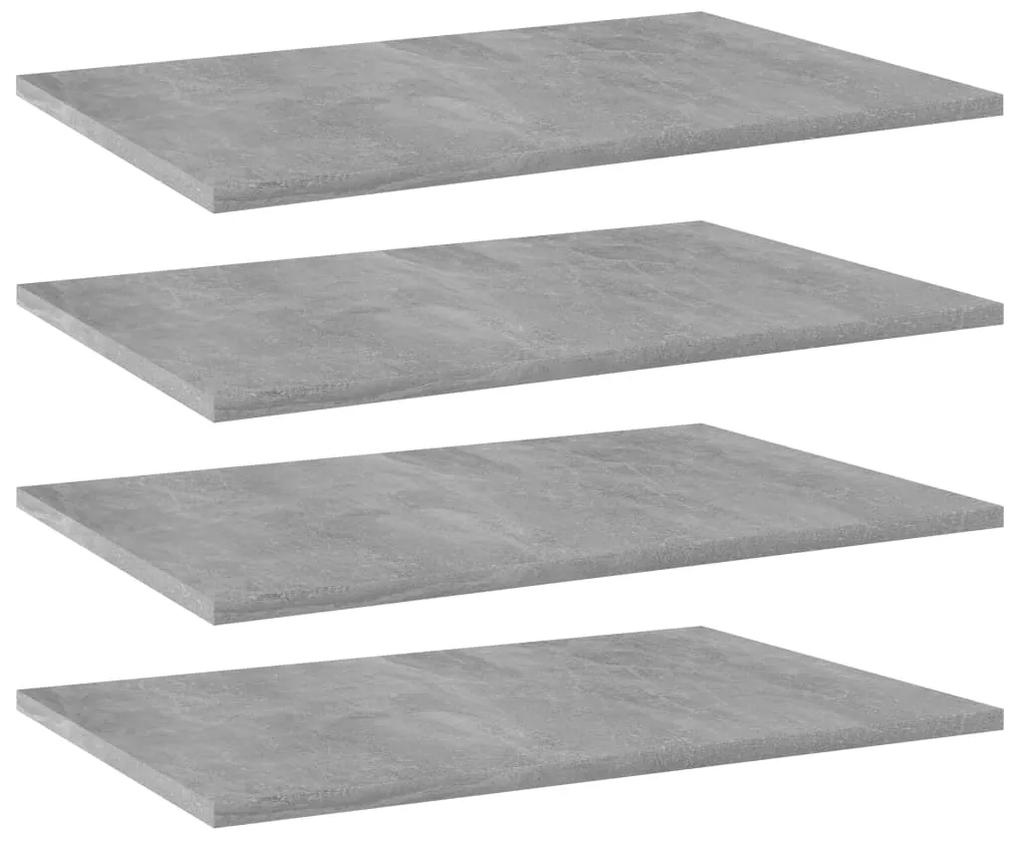 805258 vidaXL Přídavné police 4 ks betonově šedé 60 x 40 x 1,5 cm dřevotříska