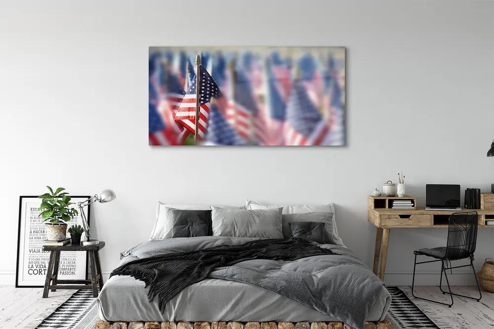 akrylový obraz Vlajky Spojených států 140x70 cm