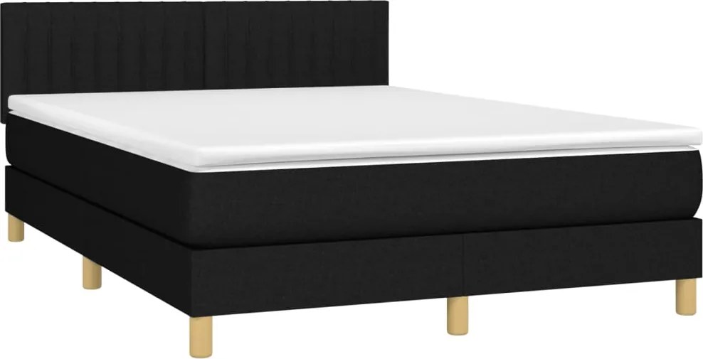 Box spring postel s matrací černá 140x200 cm textil 3140779