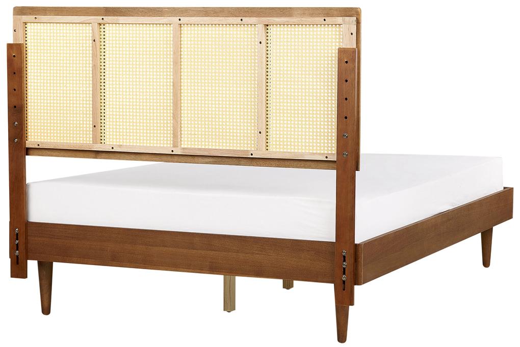 Dřevěná postel LED 140 x 200 cm světlé dřevo AURAY Beliani