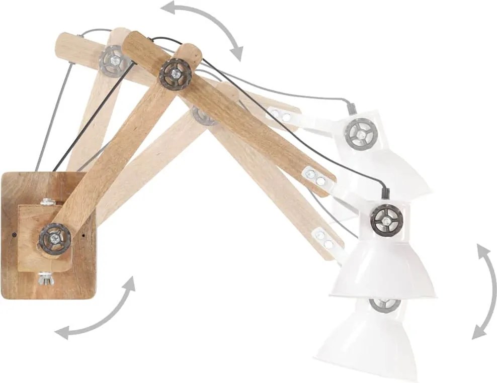 Nástěnná lampa industriální styl bílá kulatá E27 320578