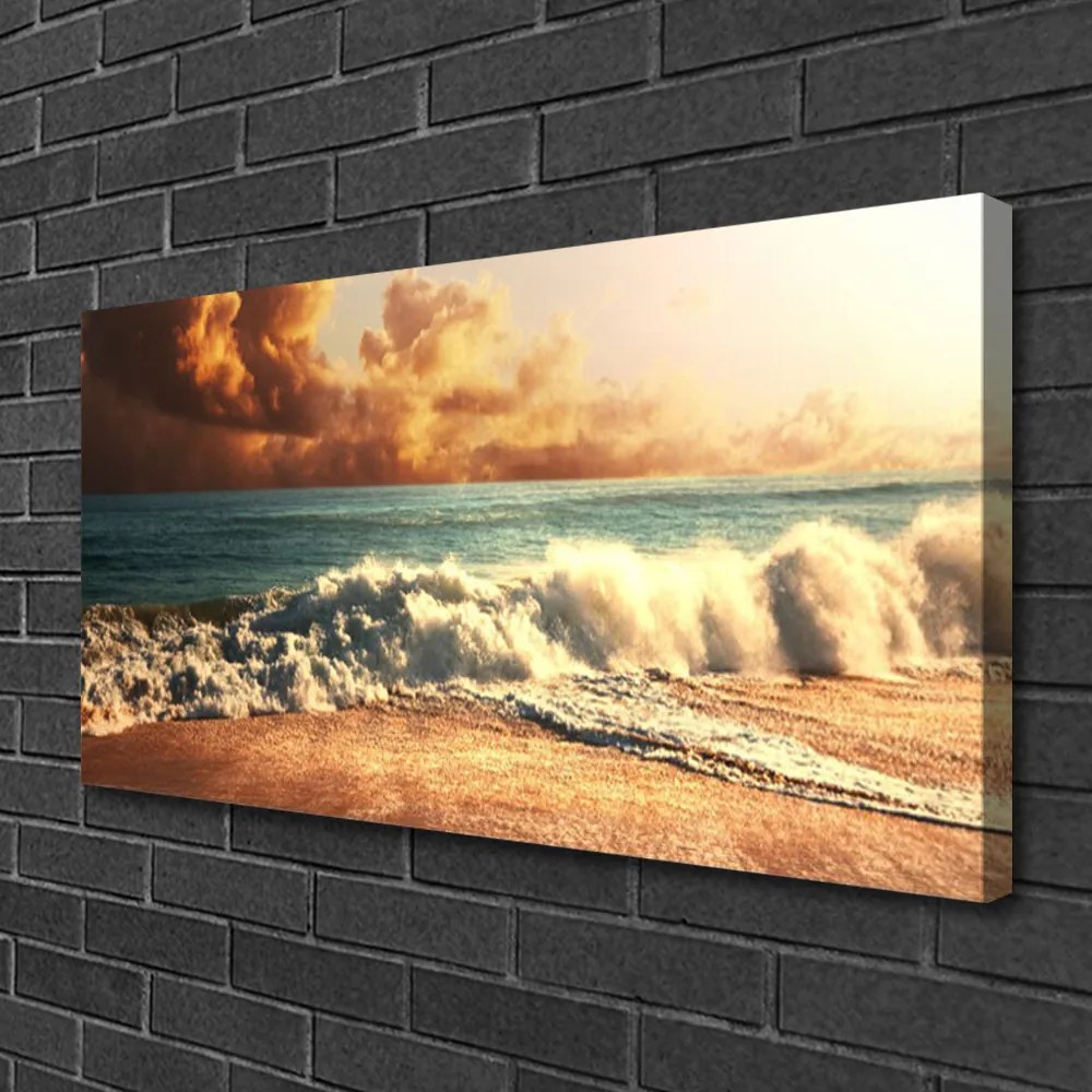 Obraz na plátně Oceán Pláž Vlny Krajina 125x50 cm