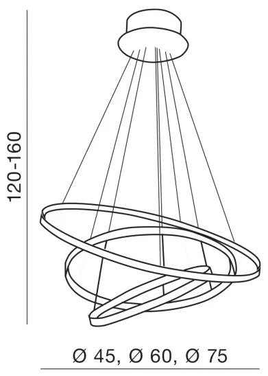 Luxusní lustr Wheel 3 Dimm chrom