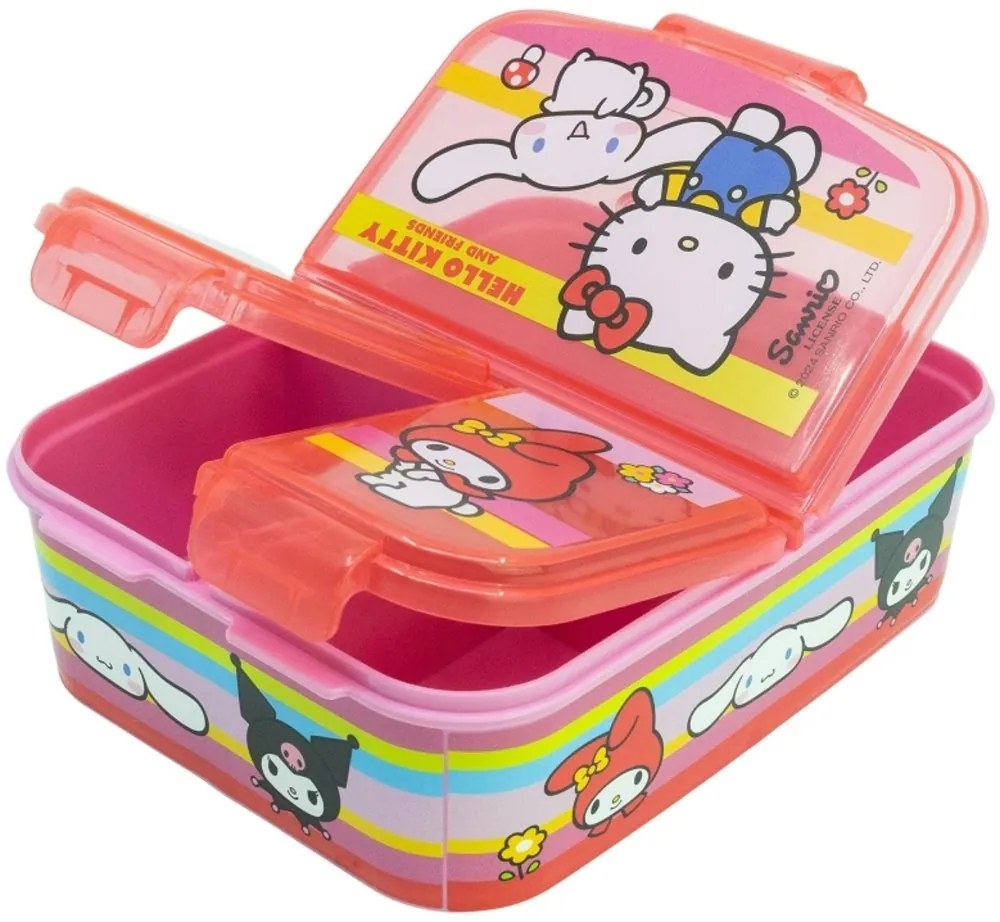 Multibox na svačinu Hello Kitty a přátelé se třemi přihrádkami | Bez obsahu BPA