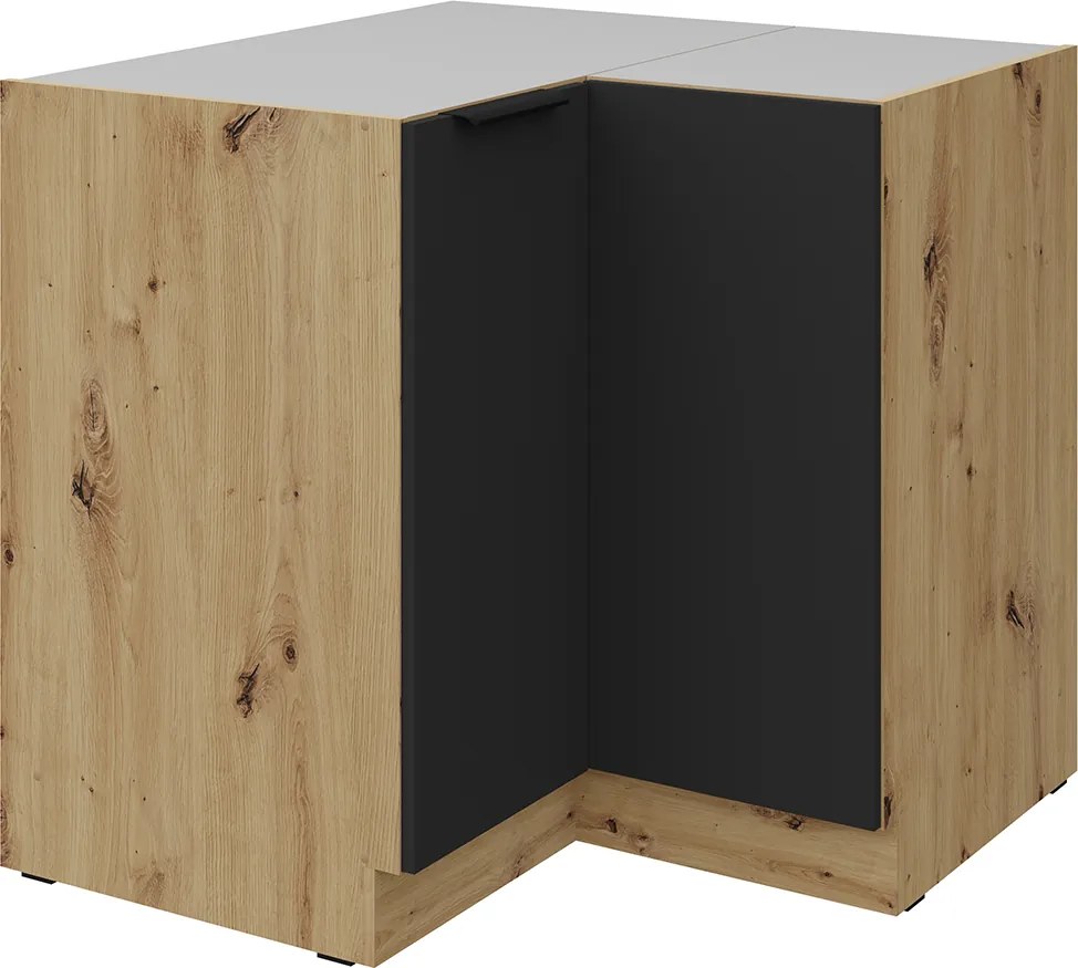 ARIA ac | dolní skříňka 90x90 DN 2F rohová s policí | 90x90 cm | artisan/černá