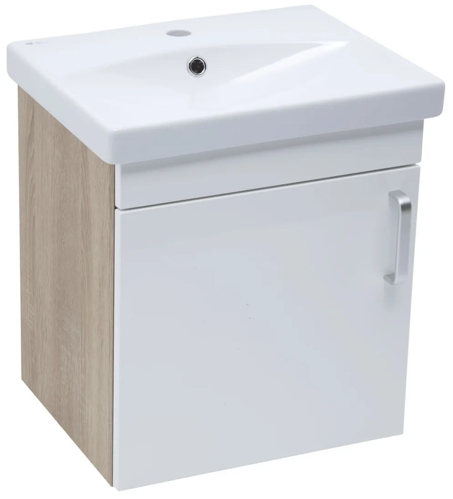 Koupelnová skříňka s umyvadlem Naturel Vario Dekor 50x51x40 cm bílá lesk VARIO250DBBL