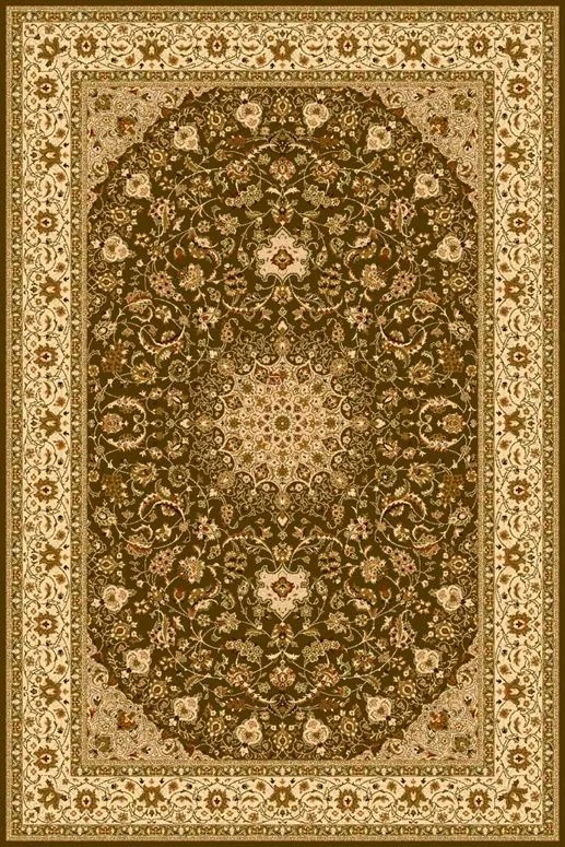 Klasický vlněný koberec Agnella Isfahan Segowia Jasny Khaki zelený Rozměr: 200x300 cm