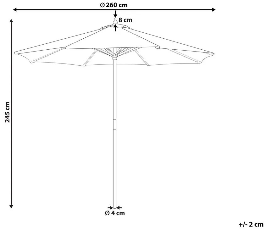 Béžovo-bílý zahradní slunečník ⌀260 cm FERENTILLO Beliani