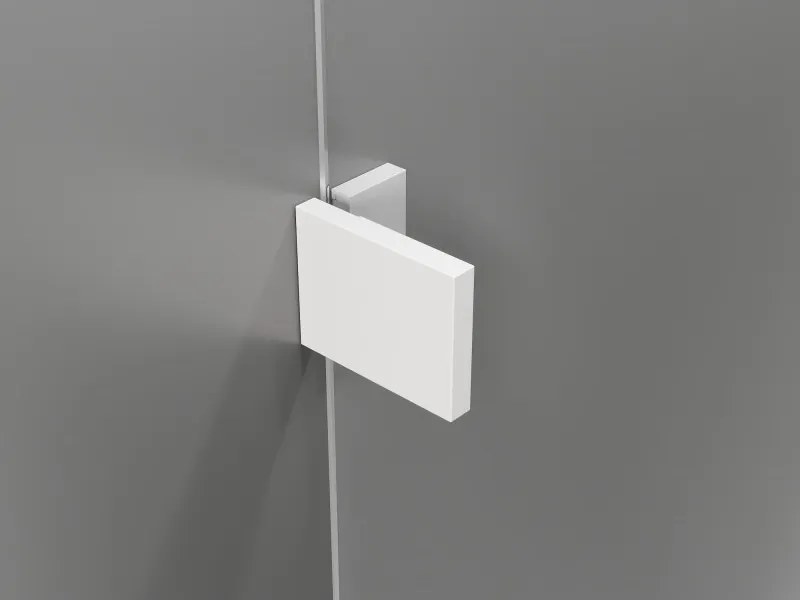 Mexen Lunar-B L, sklápěcí sprchový kout levý 90 x 70 cm, 8mm čiré sklo, bílý profil, 832L-090-070-20-00-L