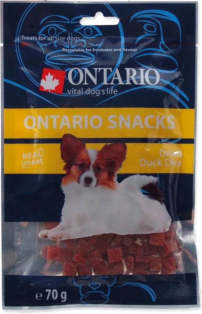 ONTARIO Doplňkové krmivo pro psy Kachní kousky 70 g