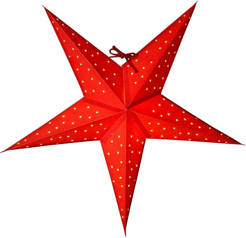 watt & VEKE Závěsná svítící hvězda Stella Red 52 cm, červená barva, papír