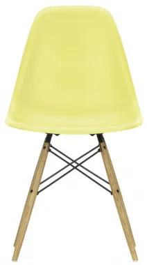 Eames Plastic Chair DSW medový jasan žlutá černé na tvrdou podlahu Vitra