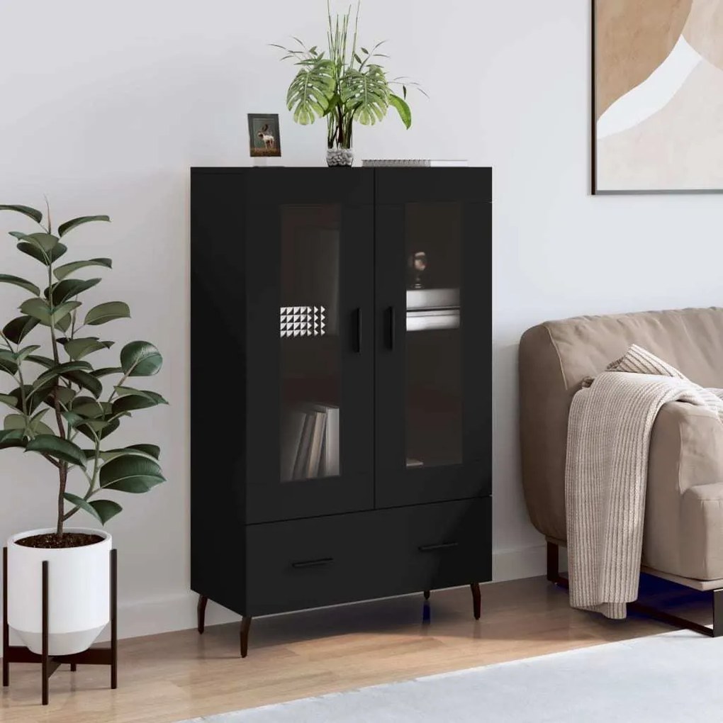 vidaXL Skříň highboard 69,5 x 31 x 115 cm kompozitní dřevo [828320] Barva: bílá s vysokým leskem