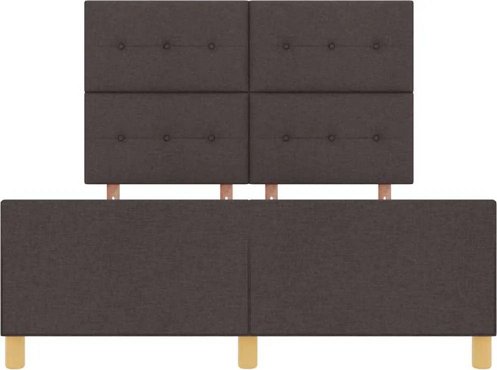 Rám postele s čelo Tmavě hnědá 140 x 190 cm textil 3344728