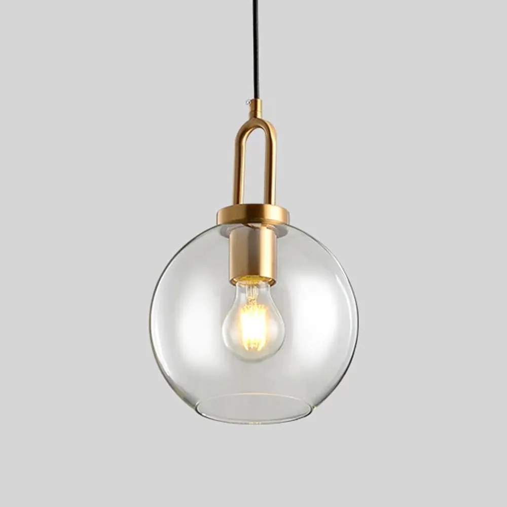 Toolight - Závěsné svítidlo ze skla 1xE27 60W APP442-CP, zlatá, OSW-05633