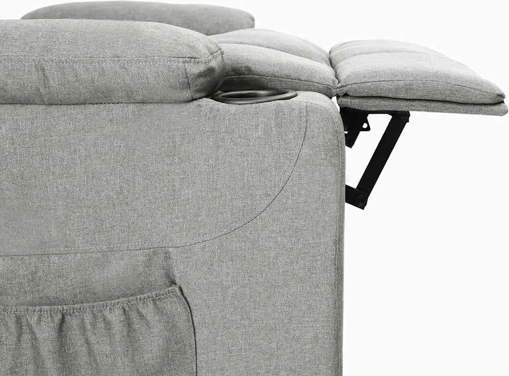 Polohovací křeslo světle šedé textil 339082