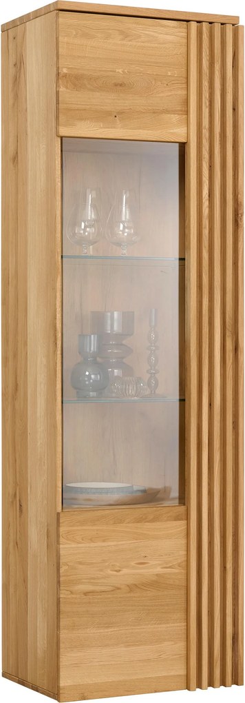 XXXLutz VITRÍNA, dub, barvy dubu, 59.6/200/44 cm Linea Natura - Kredence a vitríny - 002748016004
